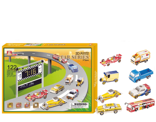 3D Puzzle Auto Serie - 8er Set - 122 Teile - Legler small foot - NiMM`s MiT